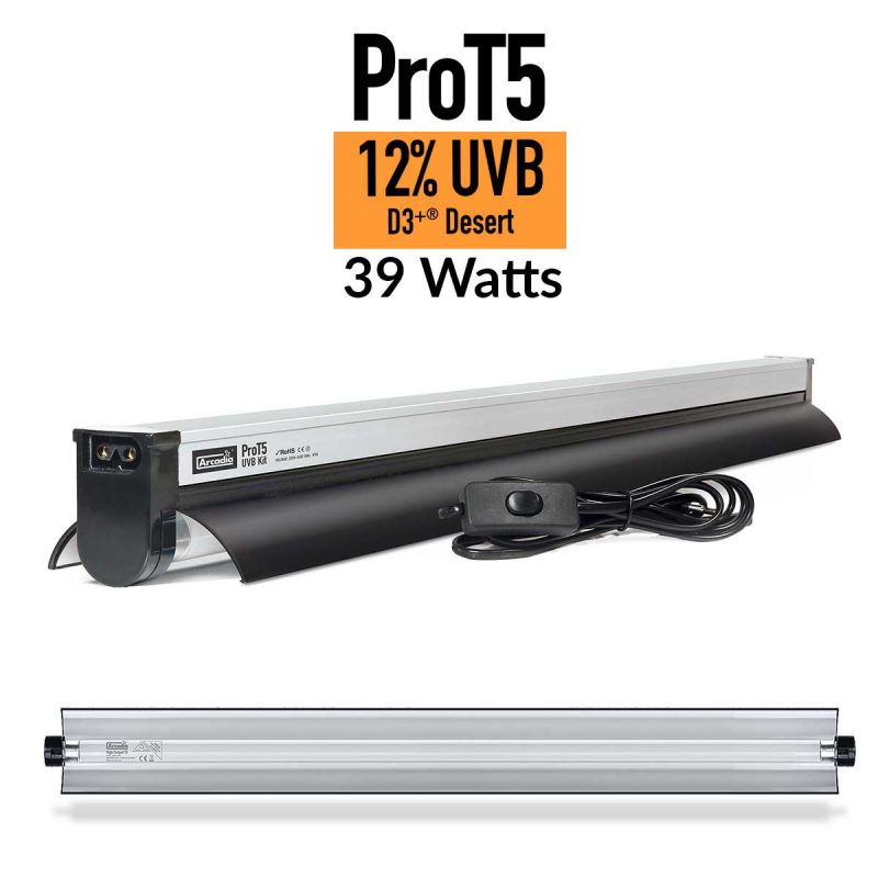 Arcadia ProT5 UVB Desert 39w | High Output 12% UVB Kit | Serpentia