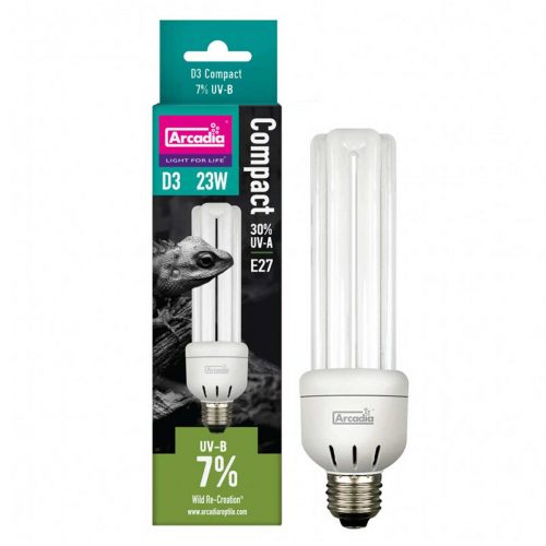 Arcadia Compact UVB Bulb, D3 7% UVB 23 Watts Forest - Serpentia