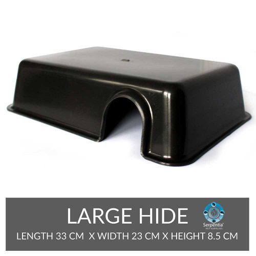 Large Reptile Hides - Serpentia Black Plastic Reptile Hides