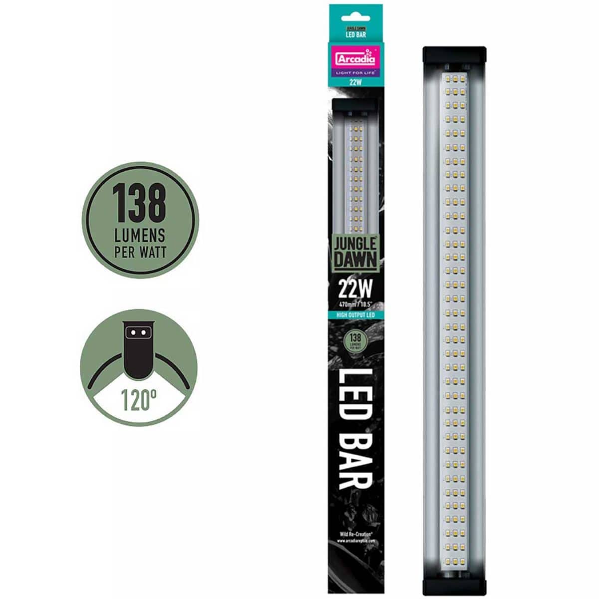 Arcadia Jungle Dawn Bar 22w - Full Spectrum LED Bar - Serpentia